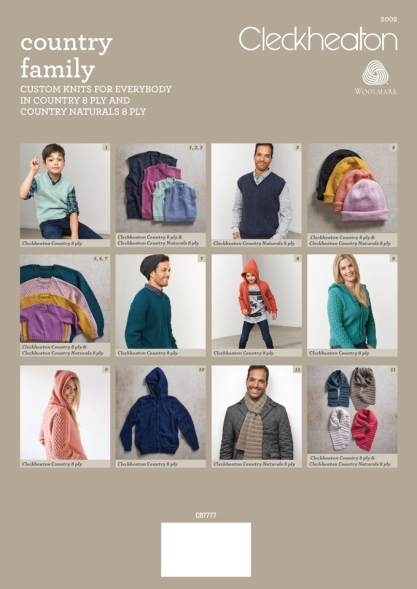 Cleckheaton Country Family - knitting patterns for everyone in 8 Ply/D ...